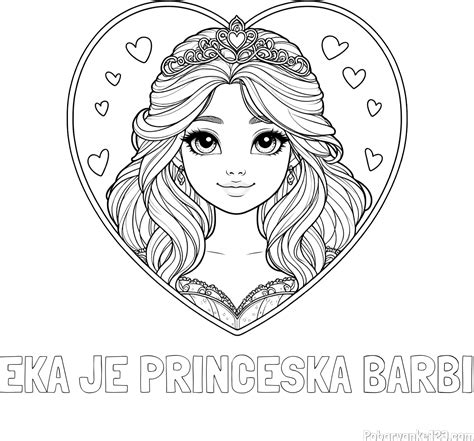 Pobarvanka Imena Eka Je Princeska Barbi In Pobarvanka Princeske Ter Srčkov