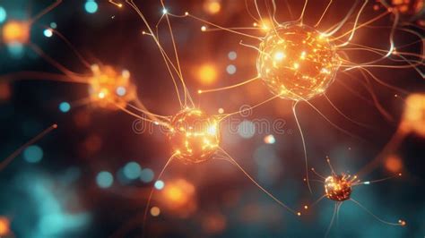 Abstract Neural Network Visualization With Glowing Nodes With Energy