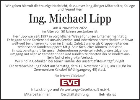 Traueranzeigen Von Michael Lipp Trauer Kleinezeitung At