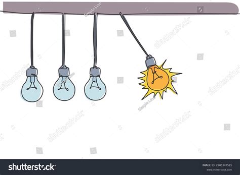 One Continuous Line Drawing Pendulum Light Stock Vector Royalty Free 2205347515 Shutterstock