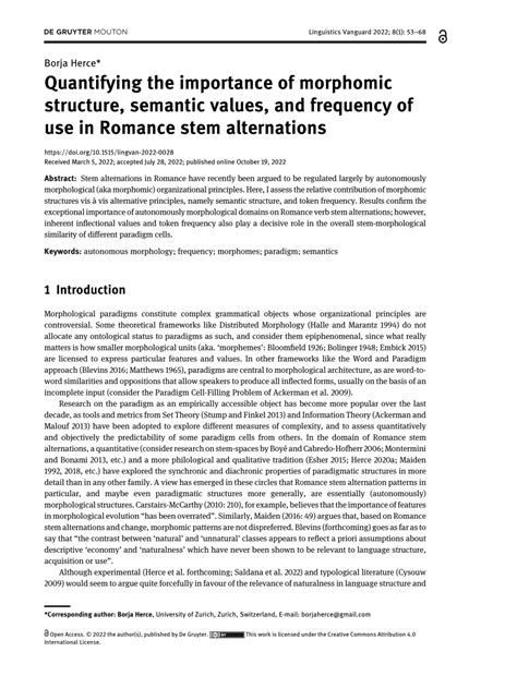 pdf quantifying the importance of morphomic structure semantic