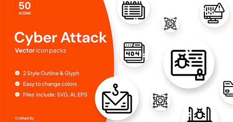 Cyber Attack Icons Icons Ft Security And Protection Envato Elements