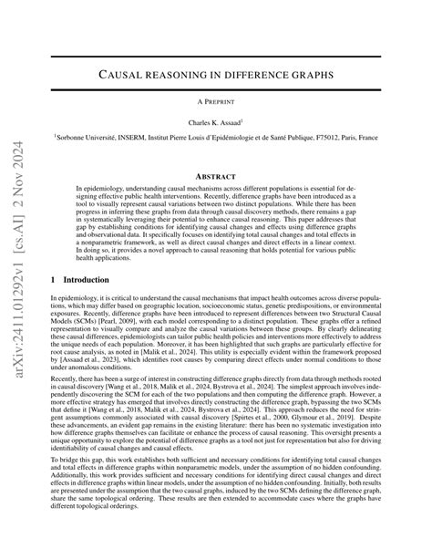 Pdf Causal Reasoning In Difference Graphs
