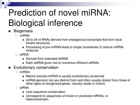Ppt Computational Prediction Of Mirnas And Their Targets Overview Of