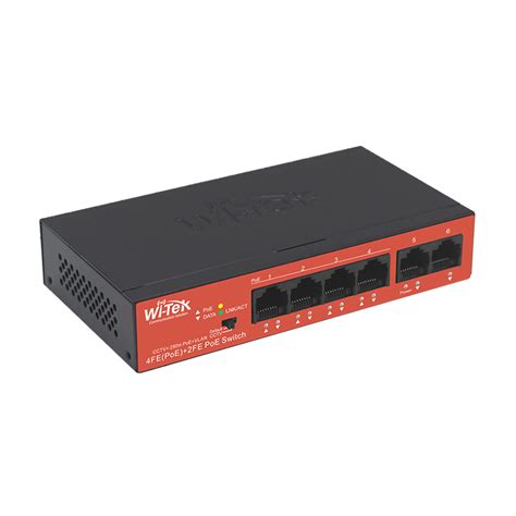 Wi Tek Switch Poe 6 Port 4 Port 2 Uplink Safer Technology Security Systems