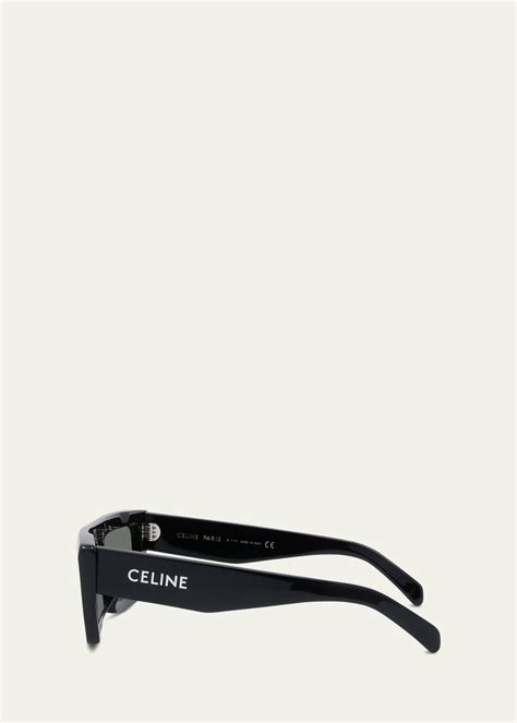 Celine Logo Rectangle Acetate Sunglasses Bergdorf Goodman