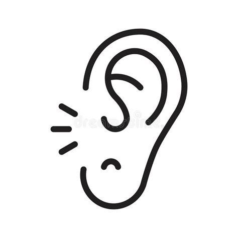 Listening Icon Simple Thin Outline Stock Vector Illustration Of Logo