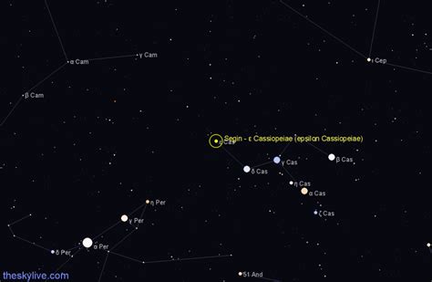 Segin ε Cassiopeiae Epsilon Cassiopeiae Star In Cassiopeia