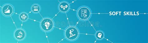 Soft Skills Containing Communication Solid Icons Vector Collection Eps