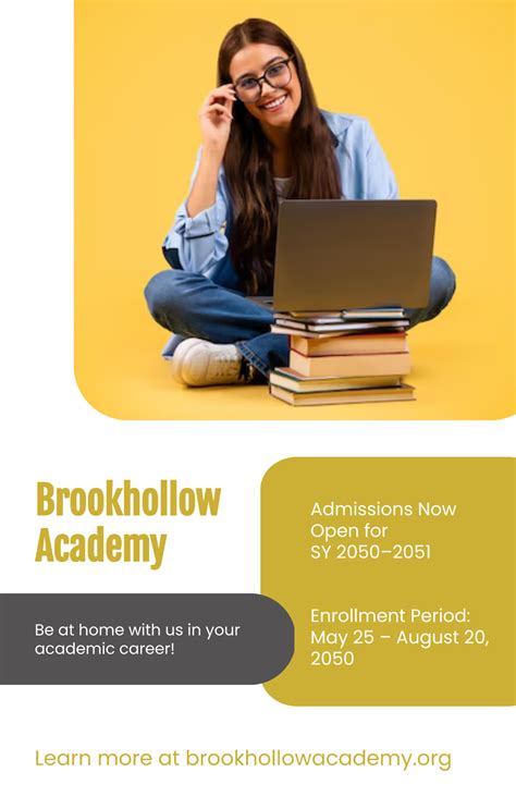 Free School Admission Poster Template To Edit Online