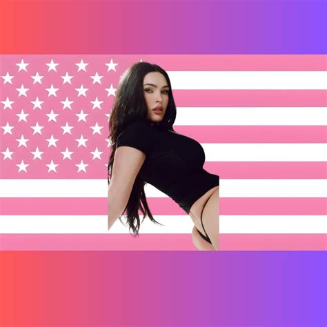 Megan Fox American Flag Poster Etsy