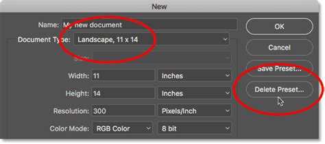 The Legacy New Document Dialog Box In Photoshop Cc