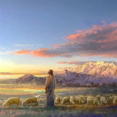 All His Majesty By Yongsung Kim Features Jesus With Sheep Before