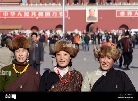 Women From Chamdo In Tibet Photographed In Front Of Forbidden Citys