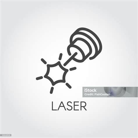 윤곽 선 설계에 레이저 빔 아이콘 그리기 그래픽 얇은 라인 스트로크 그림 기술 개념 윤곽 웹 기호입니다 레이저 절단 시리즈의 벡터 그림 레이저에 대한 스톡 벡터 아트 및
