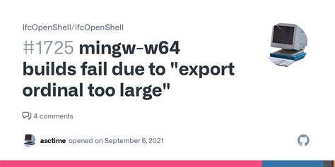 Mingw W64 Builds Fail Due To Export Ordinal Too Large · Issue 1725 · Ifcopenshell