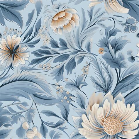 Premium Ai Image Flower Pattern Seamless Textre Fabric Wallpaper