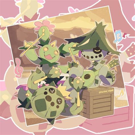 Cacnea Cacturne And Maractus Pokemon Drawn By Hamhsimiyar Danbooru