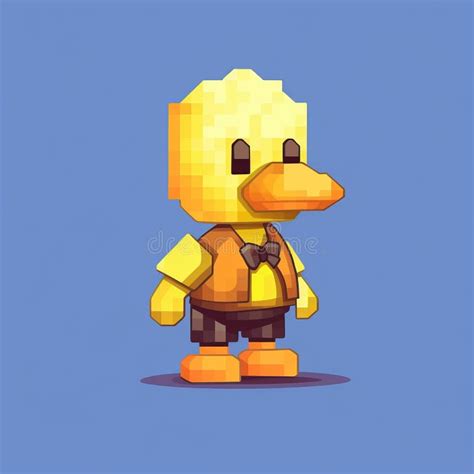 Pixel Duck Unique Character Design In Minecraft Pixel Art Stock Illustration Illustration Of