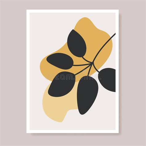 Contemporary Flower Poster Hand Drawn Abstract Botanical Elements