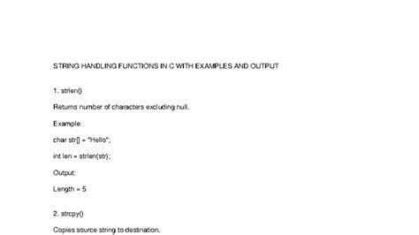 String Functions Super Bachelor Of Science String Handling