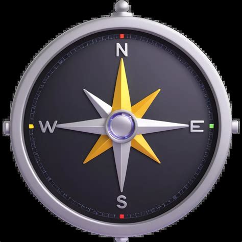 Realistic Compass 3d Emoji Style Metallic And Glass Modern And Sleek