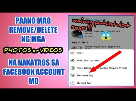 Paano Mag Remove/Delete ng mga Photos/Videos na Naka Tags sa Facebook Account mo | walang ...