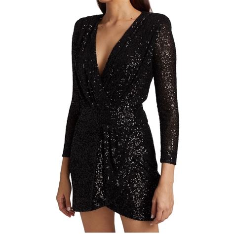 Ramy Brook Dresses New Ramy Brook Long Sleeve Deep Vneck Sequin