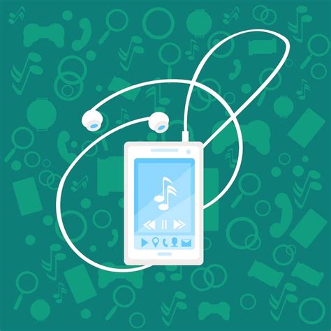 Premium Vector Cell Smart Phone With Earphones