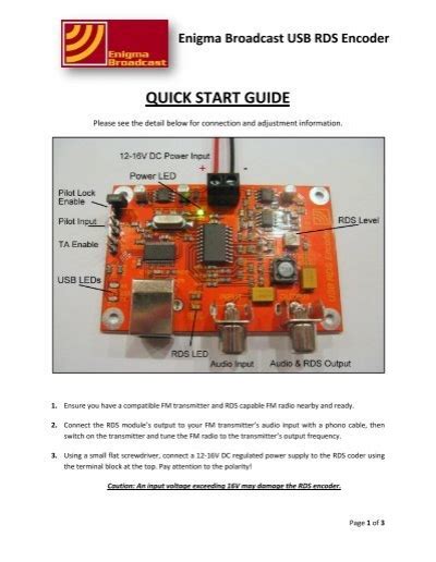 Enigma Broadcast Usb Rds Encoder
