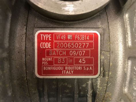 Bonfiglioli Vf49 P63b14 Schneckengetriebe Getriebe Gear Reducer Used Buy P0098444