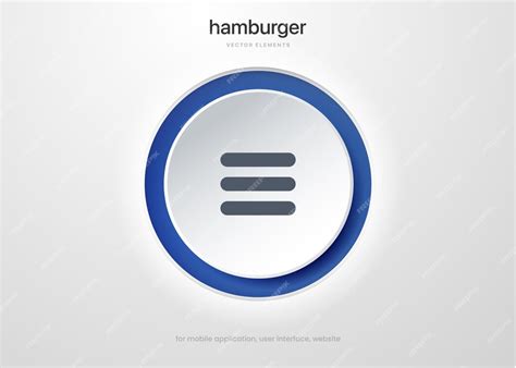 Premium Vector 3d Website Navigation Hamburger Menu Icon Push Button