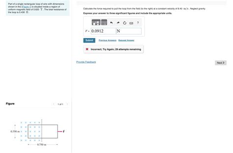 solved part of a single rectangular loop of wire with