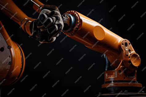 Premium Photo Closeup Of Robot Arm Greased And Ready For Use Created With Generative Ai