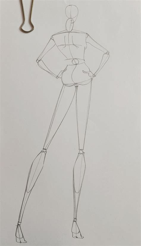 Fashion Model Poses Back View
