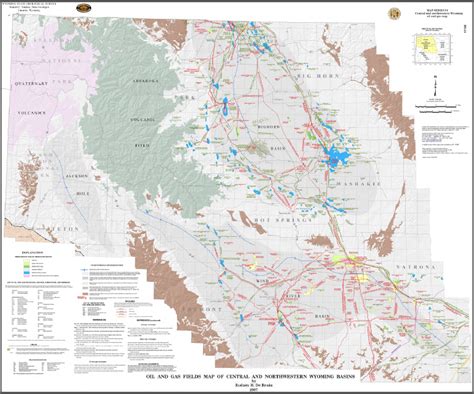 Oil And Gas Fields Map Of Southeastern Wyoming Basins 2007 Wsgs