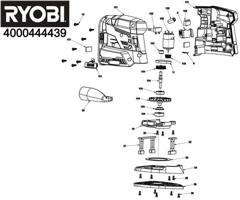 Ryobi R18ps 0 18v Corner Palm Sander Spare Parts Cj Sinclair