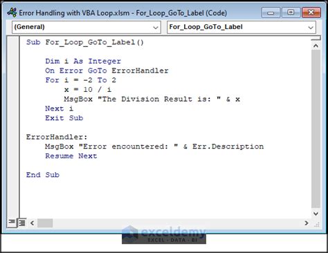 Excel Vba Error Handling In Loop 5 Best Practices Exceldemy