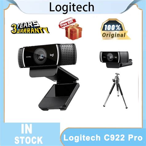 Logitech C922 Pro Stream Webcam 1080p 30fps Camera W Built In Stereo Mic For Office Recording
