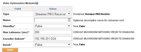 Streamer Pro Vom Configuration Guidelines Mushroom Networks