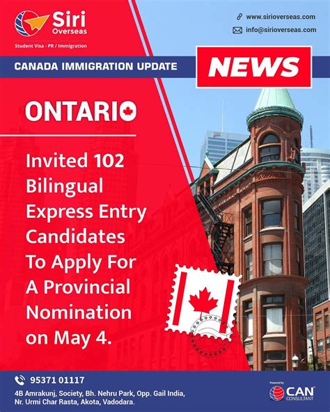 Siri Overseas Canada Ontario Invited 102 Bilingual Express Entry