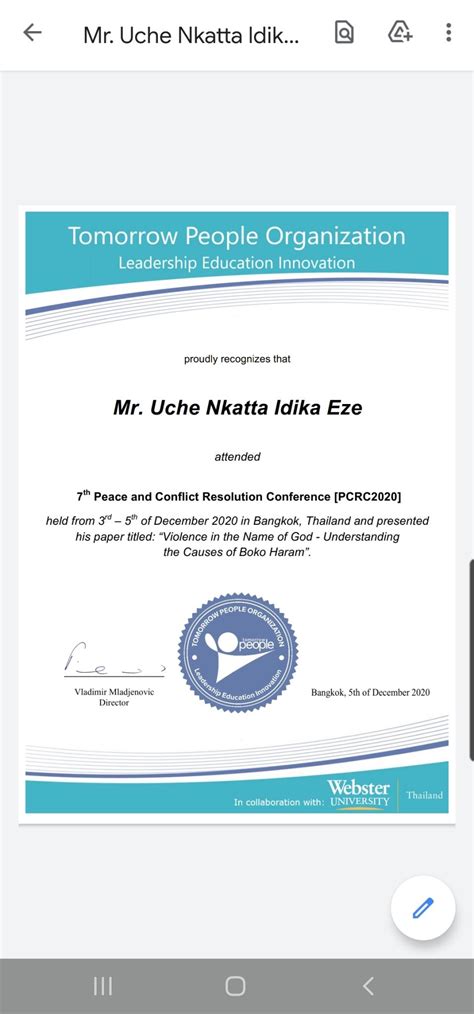 Uche Eze Nkatta Idika Bsc Cfe Acams On Linkedin Peacebuilding