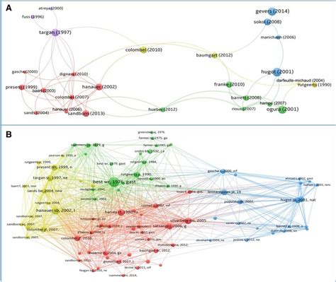 A Network Visualization Map For Citation Analysis B Network