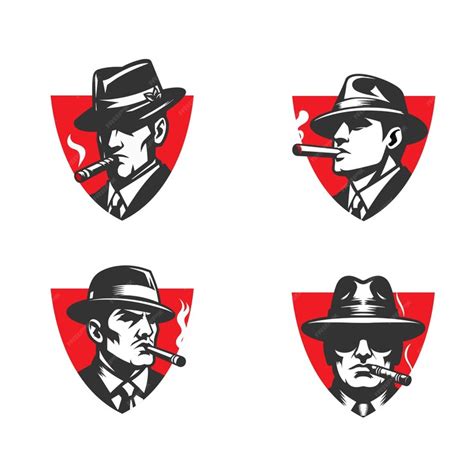 Mafia Logo Set Illustration Premium Ai Generated Vector