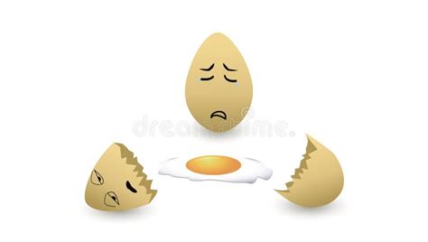 Broken Egg Crying Over A Broken Egg Stock Vector Illustration Of