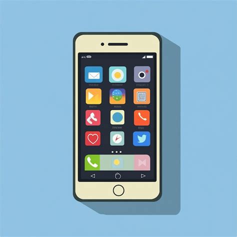 Vector Flat Design Touch Screen Phone Icon Premium Ai Generated Image