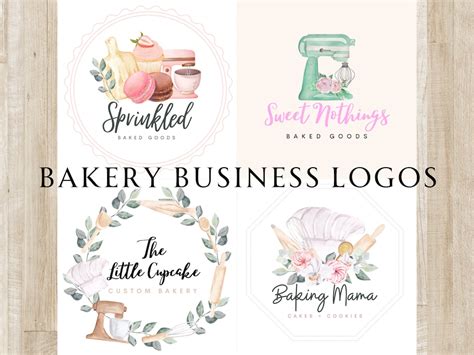 Bakery Business Logo Digital Custom Baking Modern Cute Company
