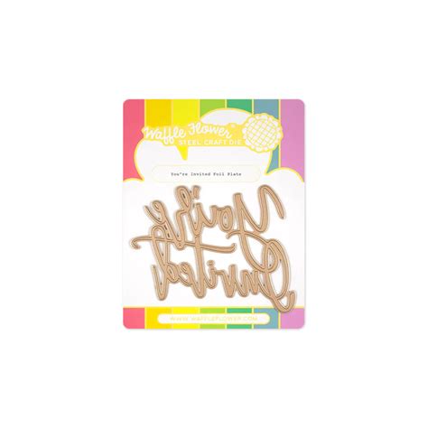 Waffle Flower Oversized Youre Invited Hot Foil Plate