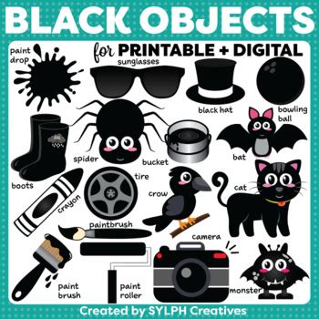 Black Objects Moveable Clipart For Esl Activities By Sylph Creatives