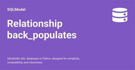 Relationship Backpopulates Sqlmodel